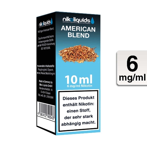 Nikoliquids E-Liquid American Blend 10ml 6mg Nikotin - Kambli ...