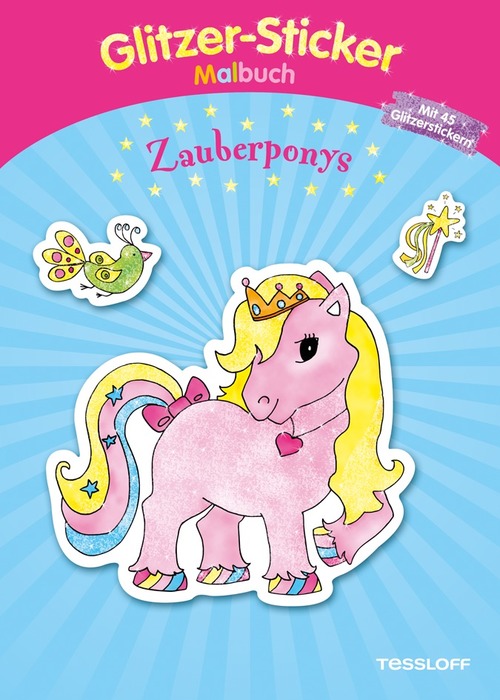 Glitzer-Sticker Malbuch, Zauberponys - Kambli - schreiben schenken genießen
